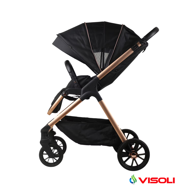 Carucior pentru Copii 3 in 1 All in One Visoli Negru - Bebelusu.ro